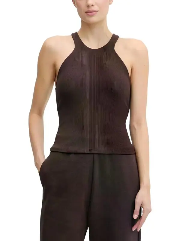 Guess Racerback Ribbed Top - Brown
