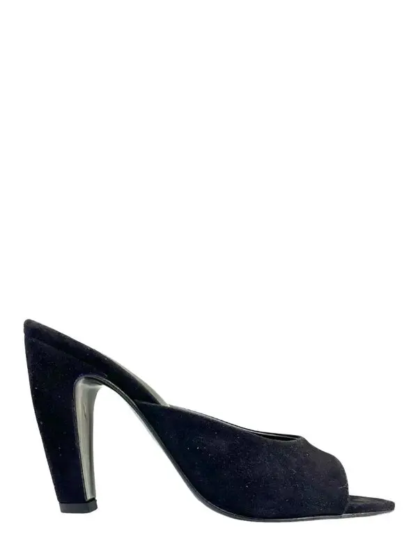 GIABORGHINI Edmonde Suede Peep-toe Sandals - Black