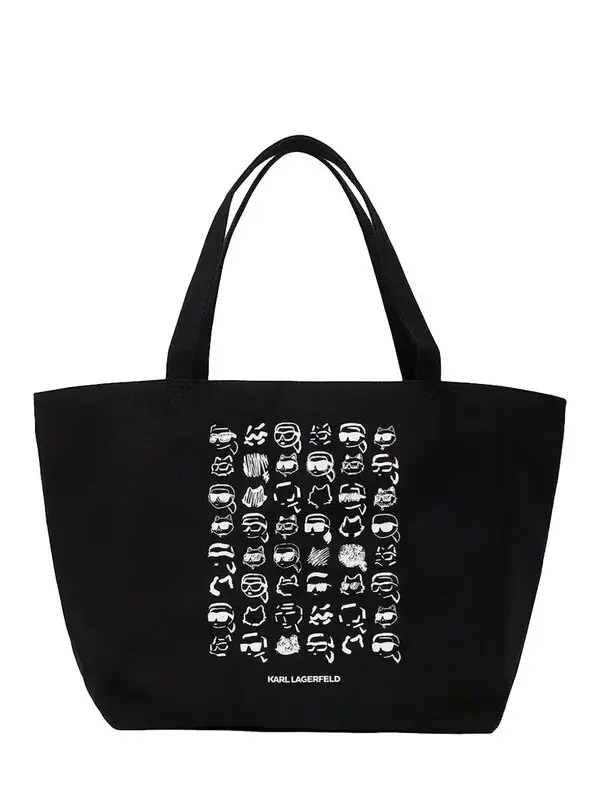 Karl Lagerfeld Graphic-print Canvas Tote - Black