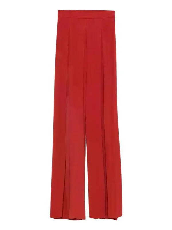 Max Mara Pleated Palazzo Pants - Red