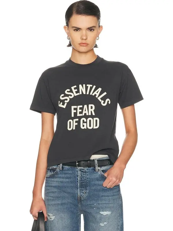 Fear Of God Campus Classic Cotton Jersey Tee - Faded Black