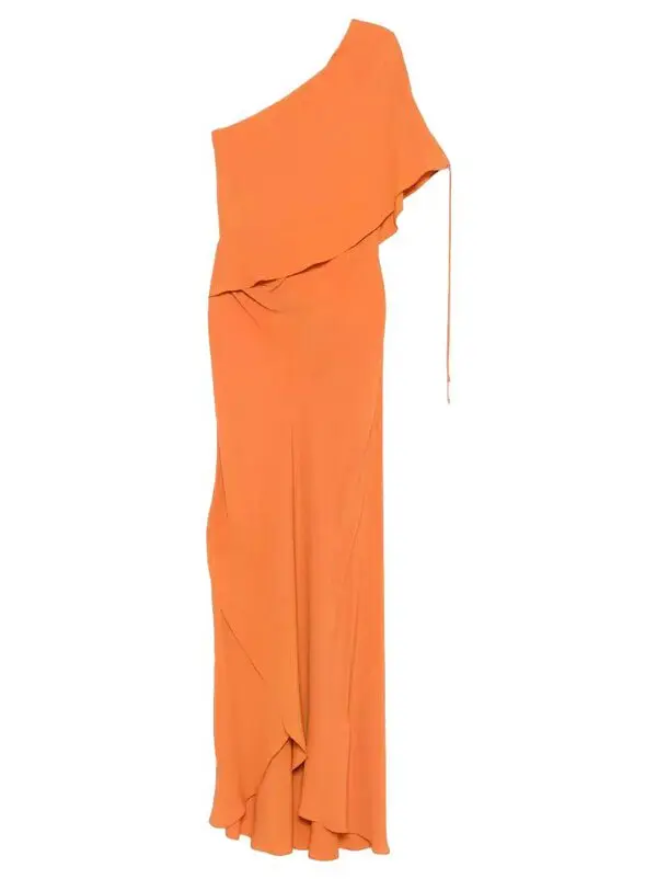 SEMICOUTURE One-shoulder Maxi Dress - Orange