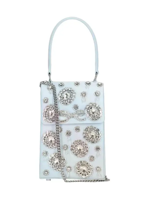 SELF-PORTRAIT Crystal-embellished Clutch - Blue