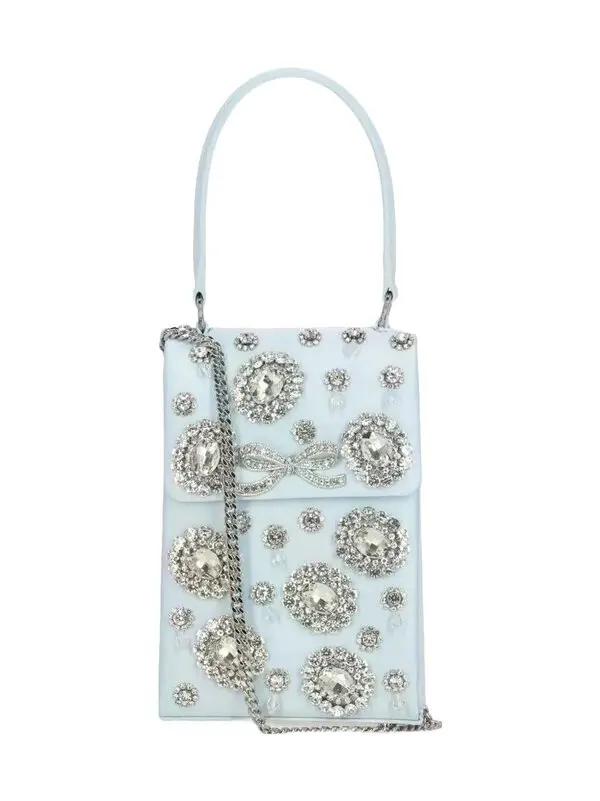 SELF-PORTRAIT Crystal-embellished Clutch - Blue