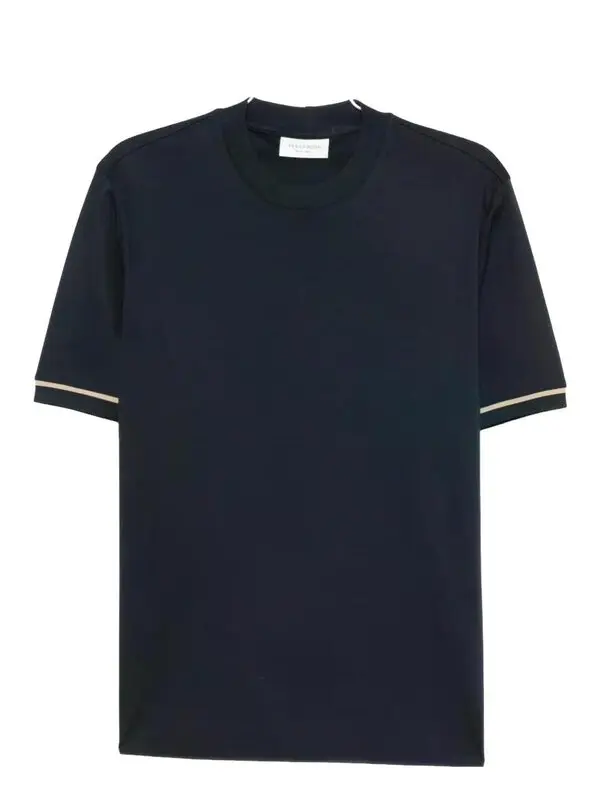 YES LONDON Stripe-trim T-shirt - Blue
