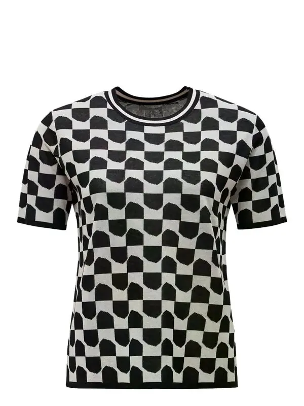 Max Mara Geometric-pattern Cotton Top - Black