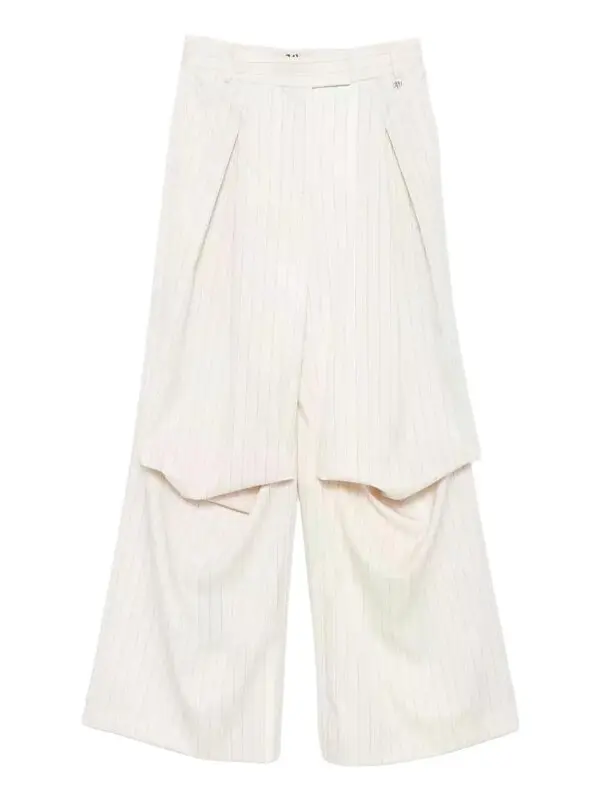 ANIYE BY Pinstriped Wide Leg Trousers - Neutrals