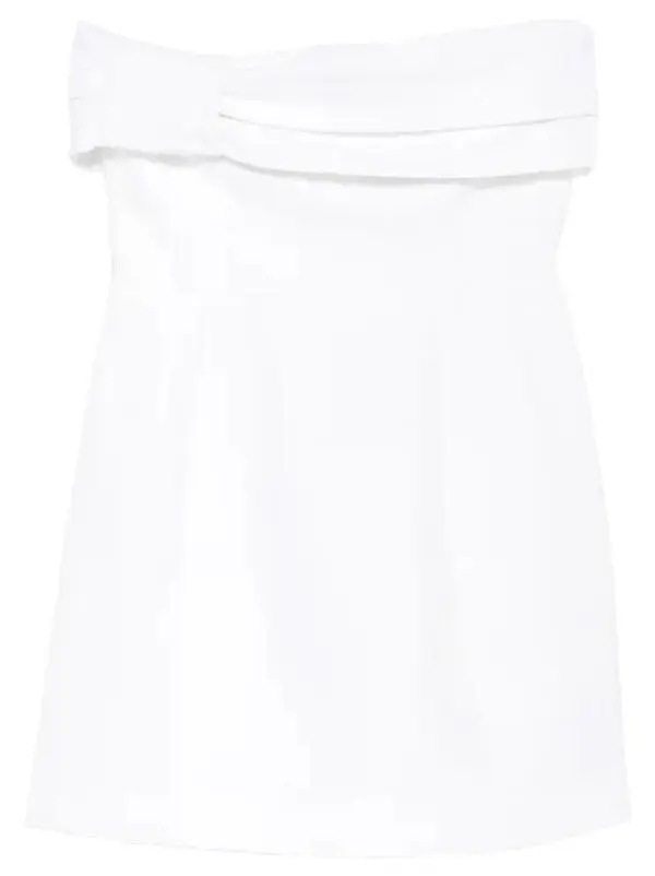 ANIYE BY Folded Strapless Mini Dress - White