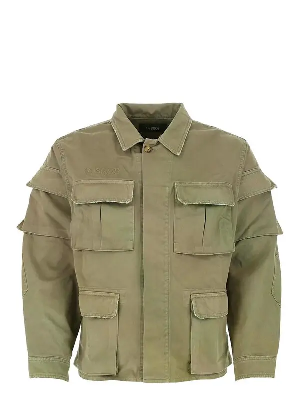 14BROS Logo-embroidered Military Jacket - Green