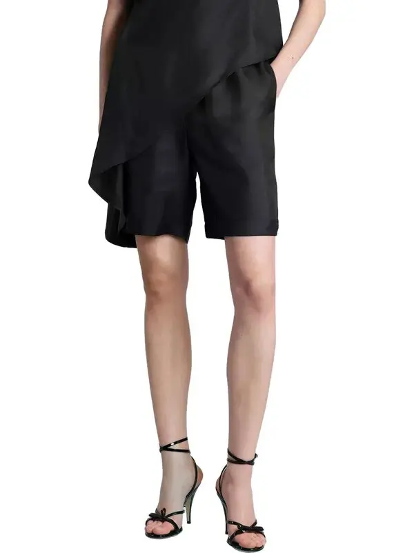 Loulou De Saison Elasticated-waist Twill Shorts - Black