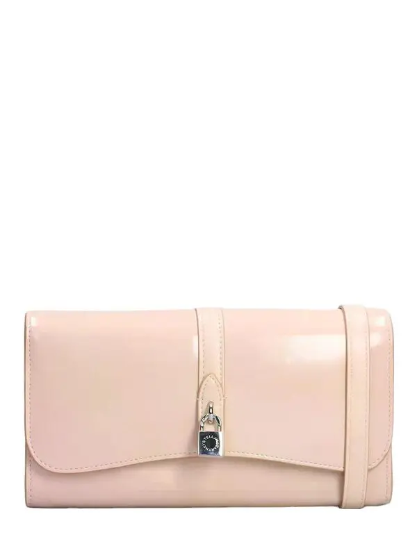 Stella McCartney Padlock-detail Clutch - Neutrals