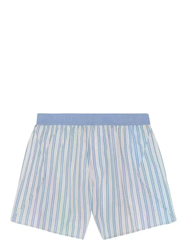 GANNI Striped Waistband Shorts - Blue