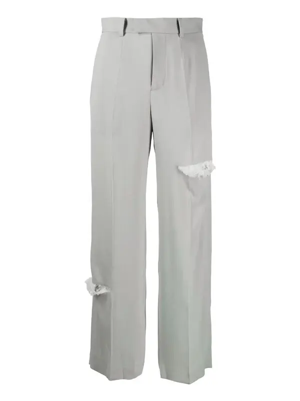 Undercover Distressed-effect Straight-leg Trousers - Grey