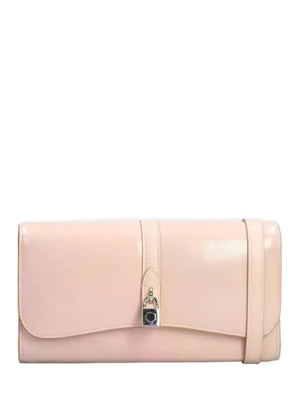 Stella McCartney Padlock-detail Clutch - Neutrals