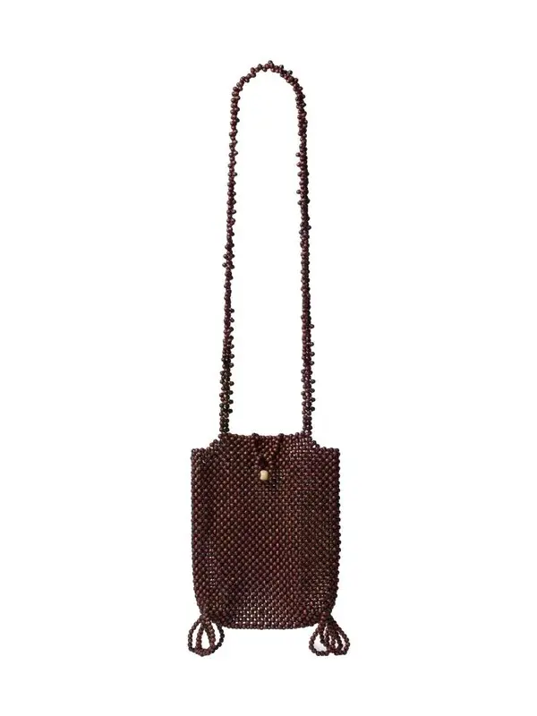 LEMAIRE Beaded Grigri Shoulder Bag - Brown