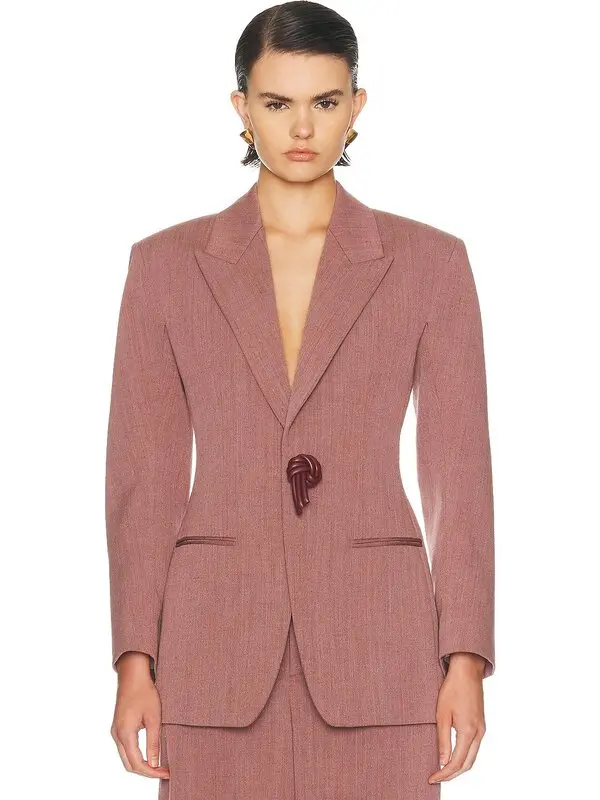 Bottega Veneta Tailored Jacket - Pink & Carrubo Melange