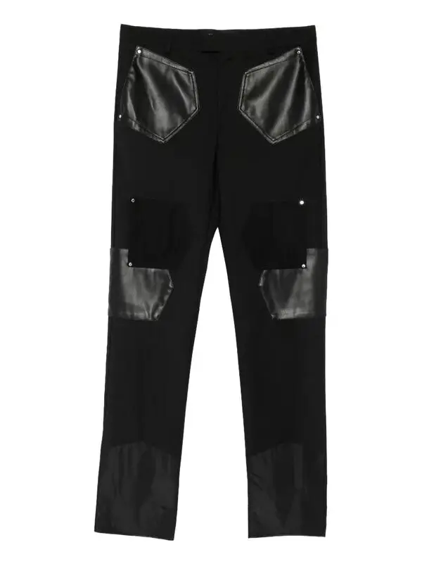 LES HOMMES Panelled Trousers With Stud Detailing - Black