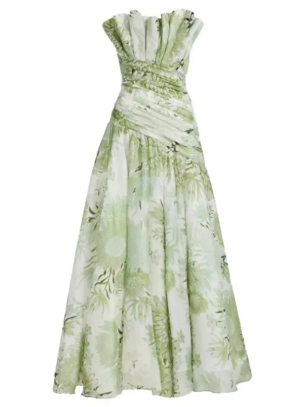 Aje Reflector Floral-print Cotton Gown - White