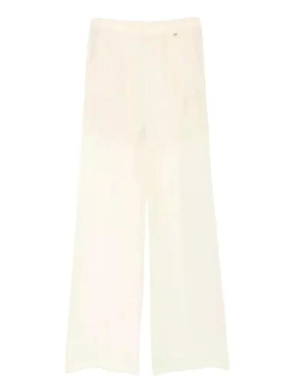 ANIYE BY Logo-appliqué Wide Leg Trousers - Neutrals