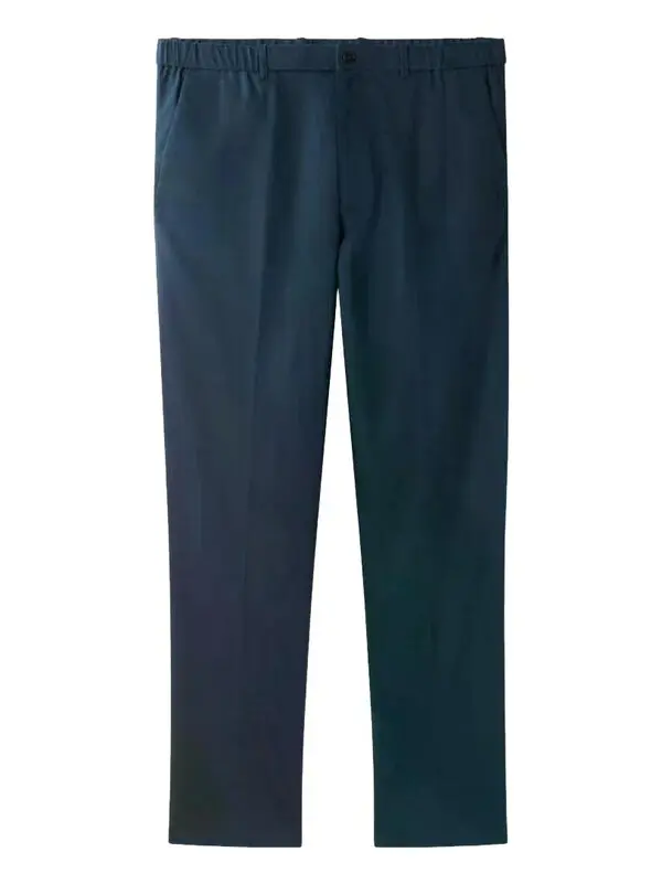 Calvin Klein Elasticated-waistband Pressed-crease Trousers - Blue