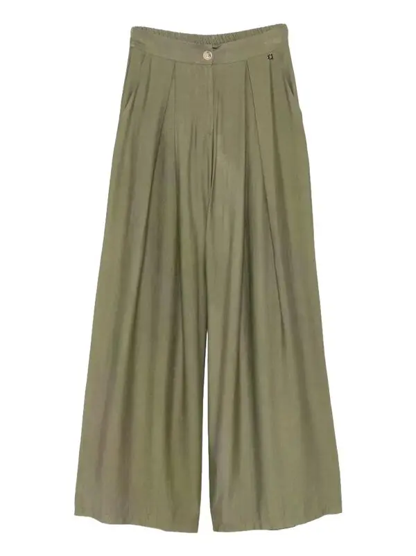 Dixie Pleated Wide Leg Trousers - Green