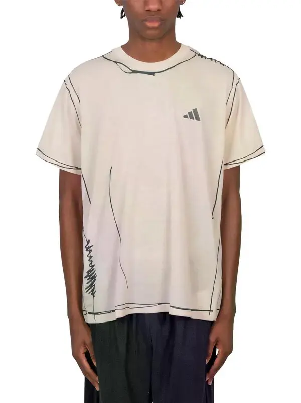 Adidas Logo-print T-shirt - Neutrals