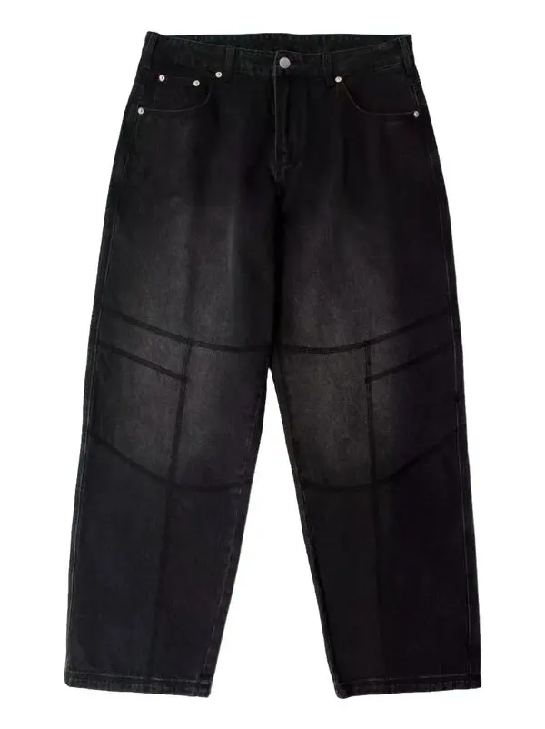 PARRA Contrast-stitch Faded Jeans - Black