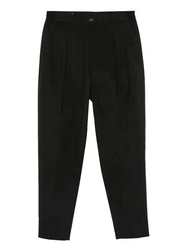 BRIGLIA 1949 Pleated Trousers With Elasticated Waistband - Black