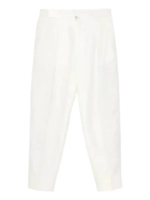 BRIGLIA 1949 Pleated Trousers With Elasticated Waistband - Neutrals