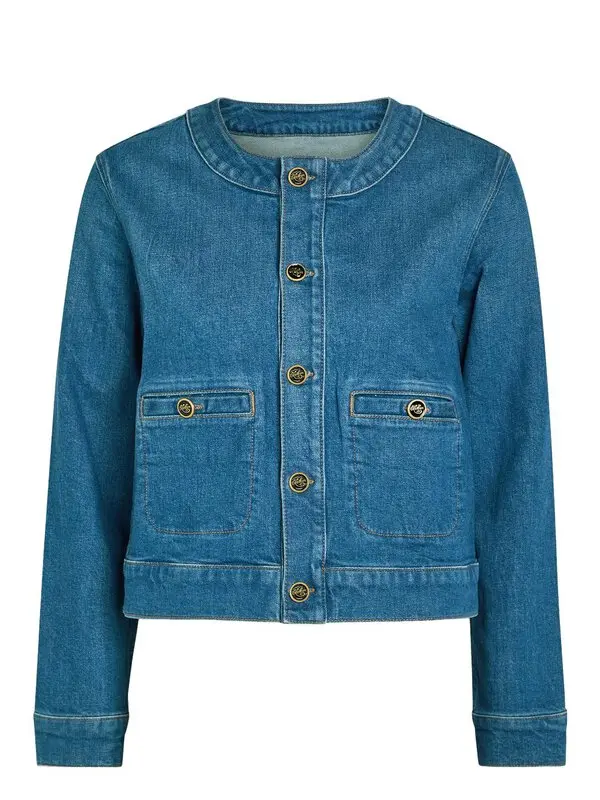 MOTHER The Stashed Picky Stretch-denim Jacket - Blue