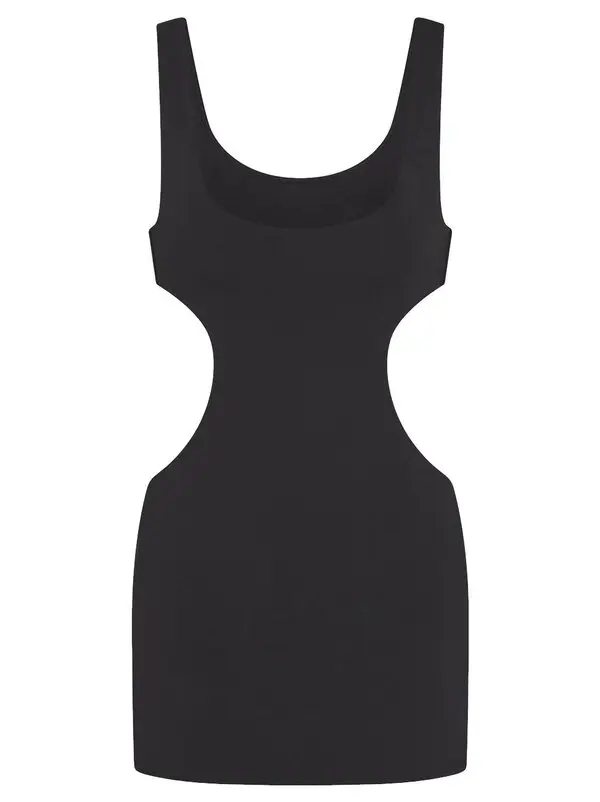 SKIMS Cut-out Stretch-jersey Mini Dress - Dark Grey