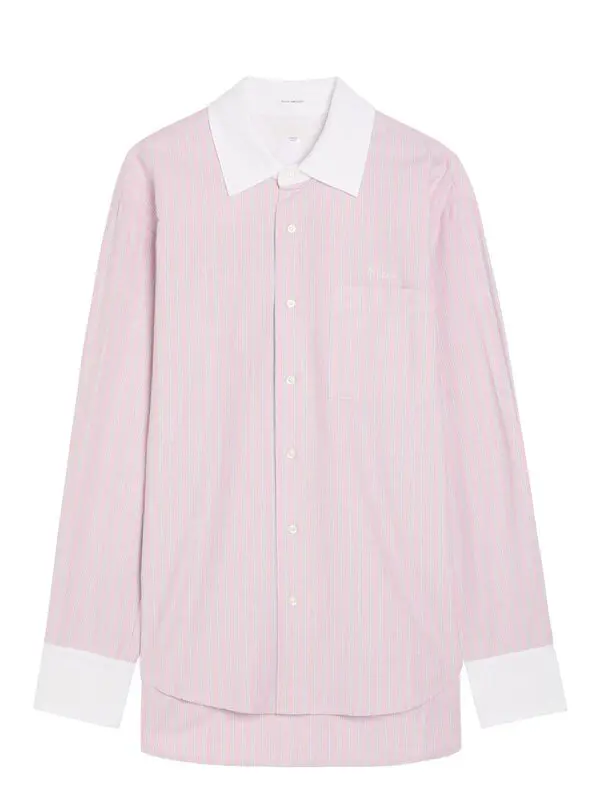 MOTHER Striped Cotton Shirt - Pink