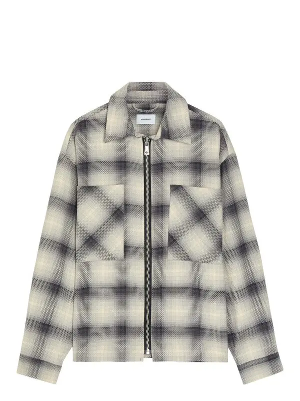 ASKYURSELF Raw Summer Plaid Flannel Overshirt - Black