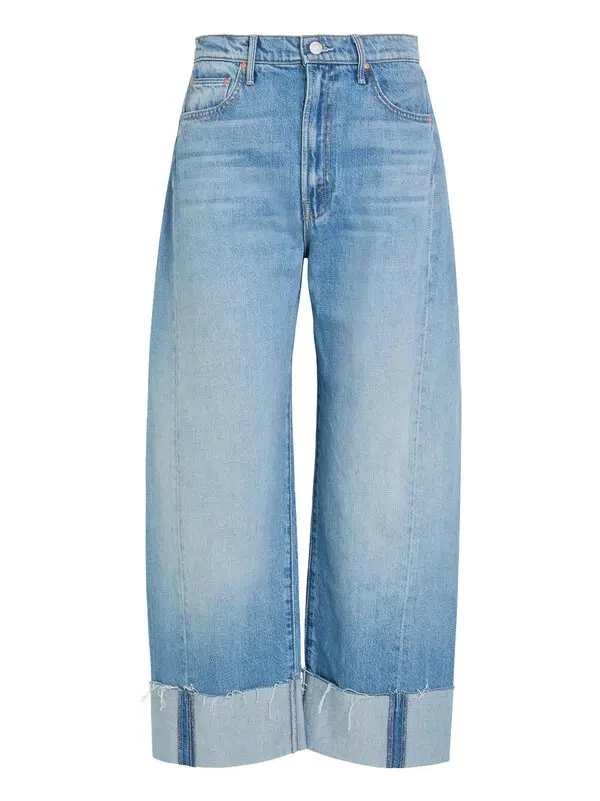 MOTHER The Half-pipe Ankle Turn-up Barrel-leg Jeans - Blue