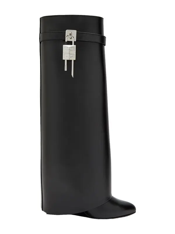 Givenchy Shark Lock 90 Leather Knee-high Boots - Black
