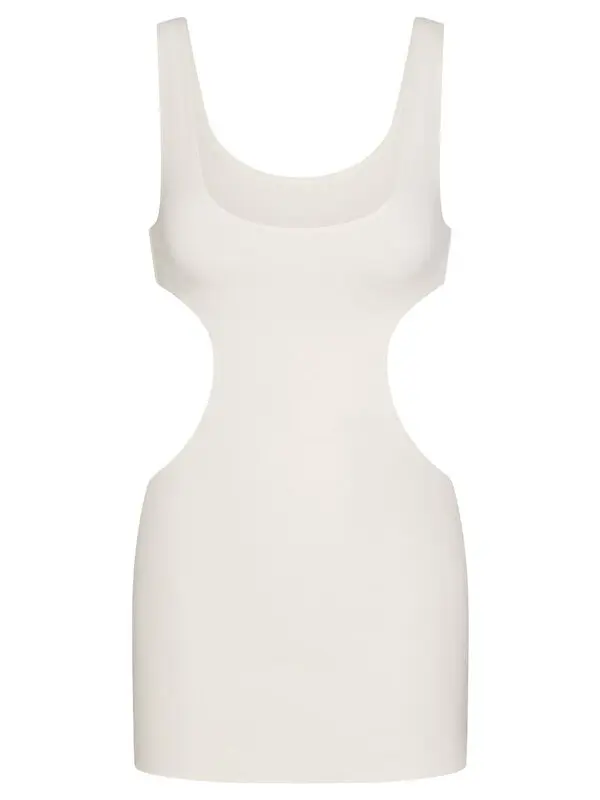 SKIMS Cut-out Stretch-jersey Mini Dress - Off White