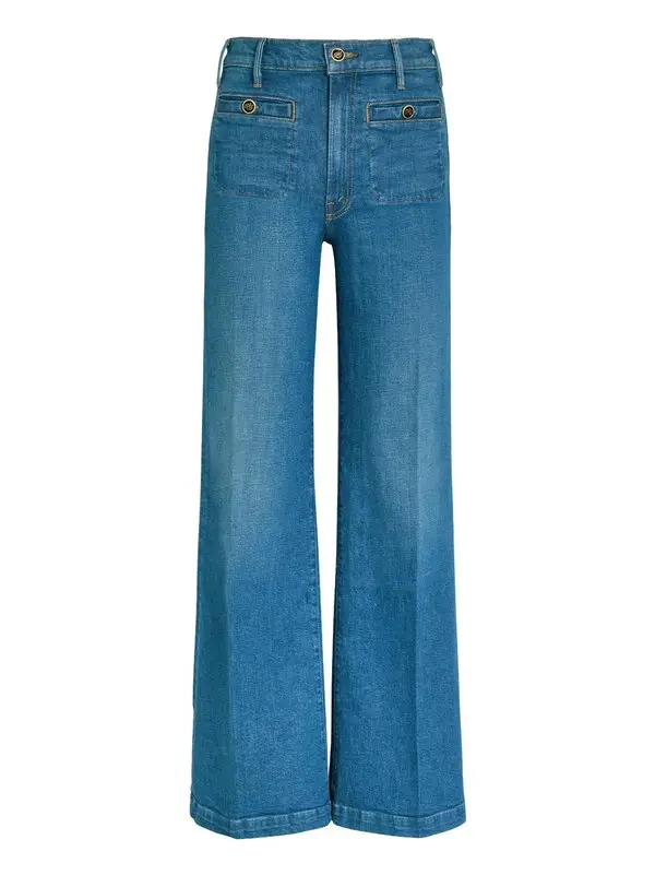 MOTHER Stasher Hustler Roller Wide-leg Jeans - Blue