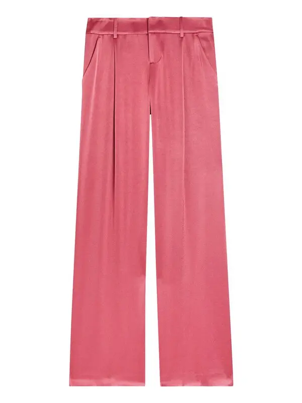 Alice + Olivia Eric Wide-leg Satin Trousers - Pink