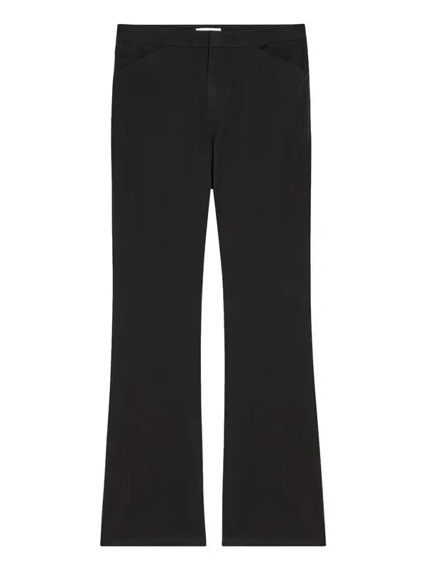 Vince Flared-leg Stretch-cotton Trousers - Black