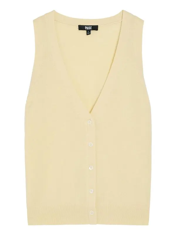 Paige Anika Cashmere Vest - Yellow