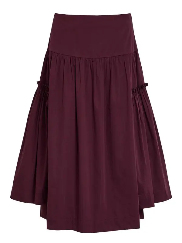 DAMSON MADDER Cotton-poplin Midi Skirt - Purple