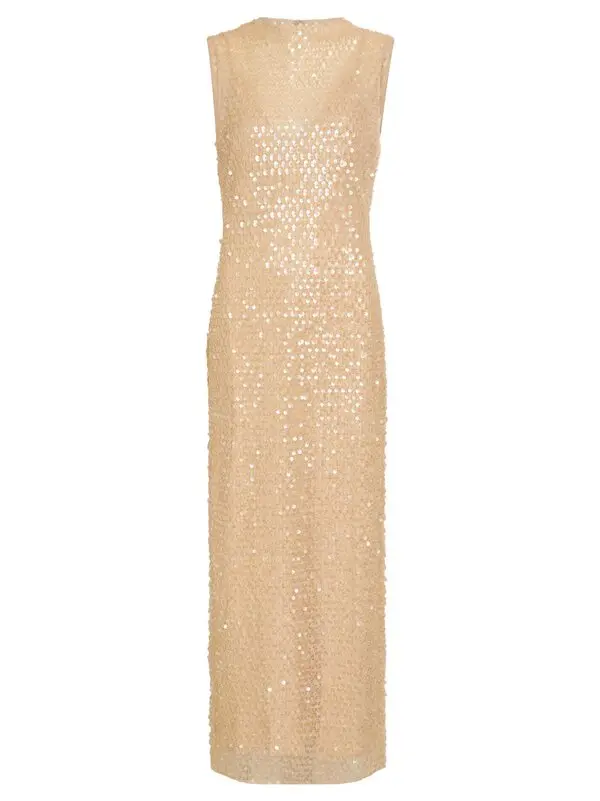 Shona Joy Everly Sequin-embellished Maxi Dress - Beige
