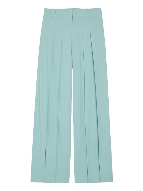 Alice + Olivia Blaire Pleated Wide-leg Trousers - Blue