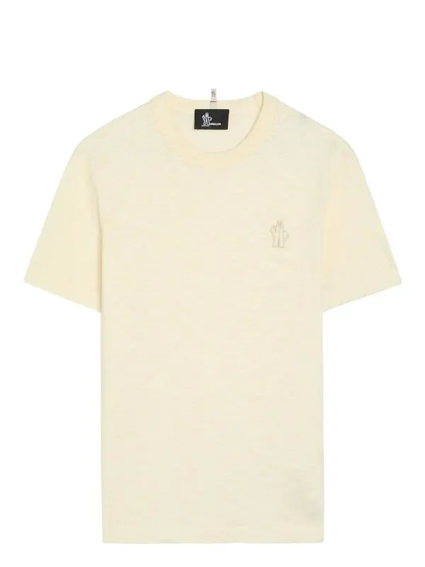 Moncler Logo-appliquéd Cotton T-shirt - Ivory