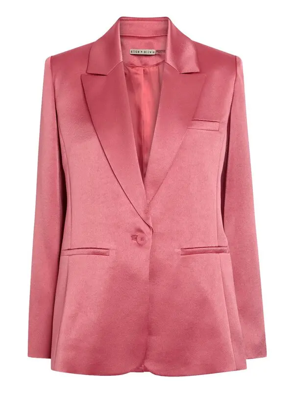 Alice + Olivia Billie Satin Blazer - Pink