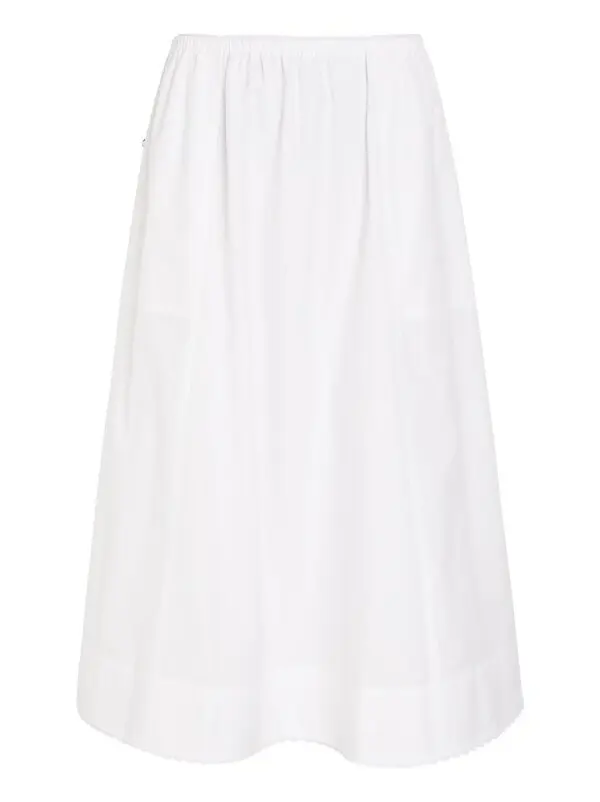 Vince Scalloped Cotton Midi Skirt - White