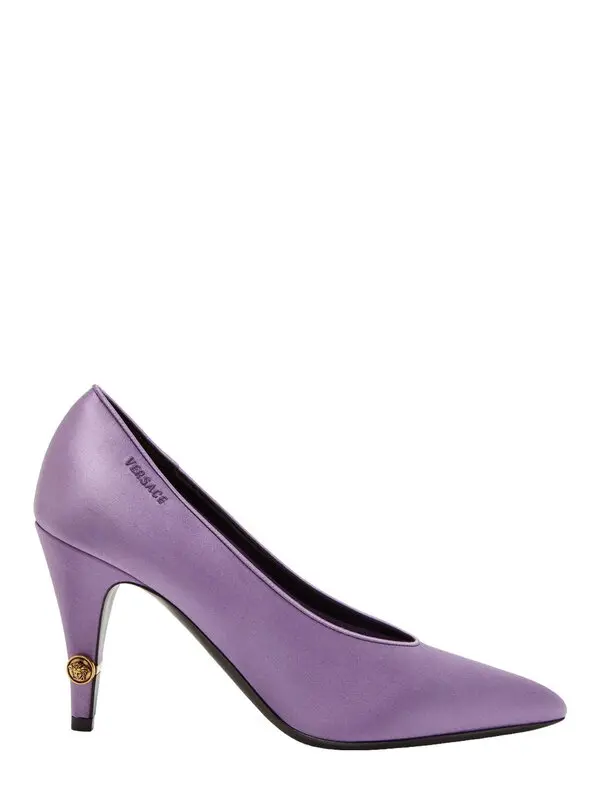 Versace 90 Decollete Satin Pumps - Purple