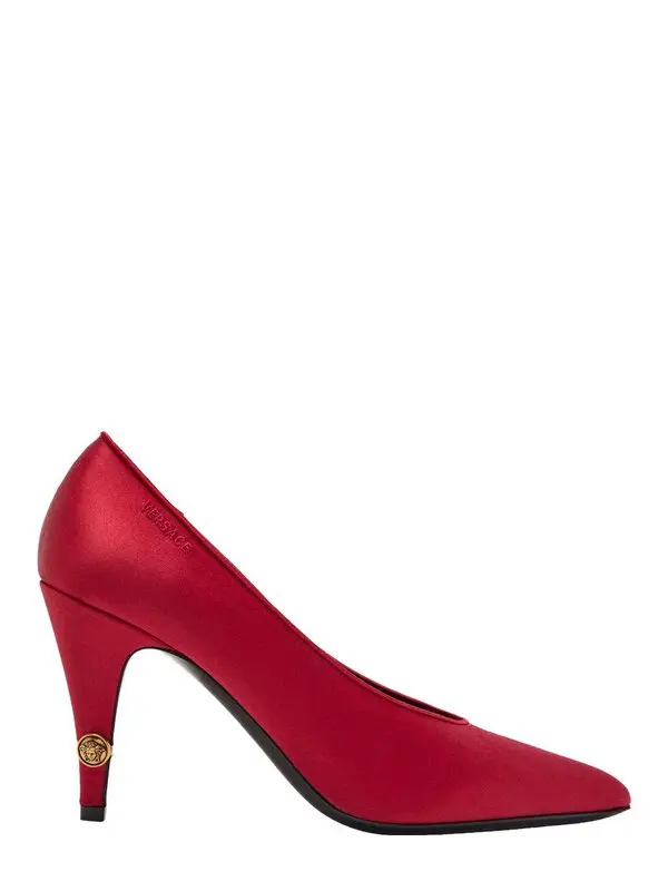 Versace 90 Decollete Satin Pumps - Red