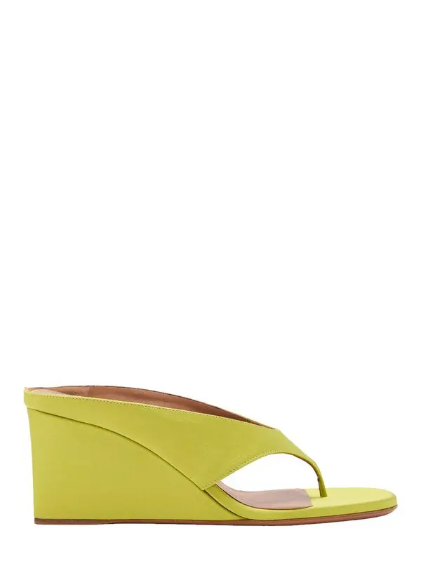 Alaïa 75 Satin Wedge Mules - Green
