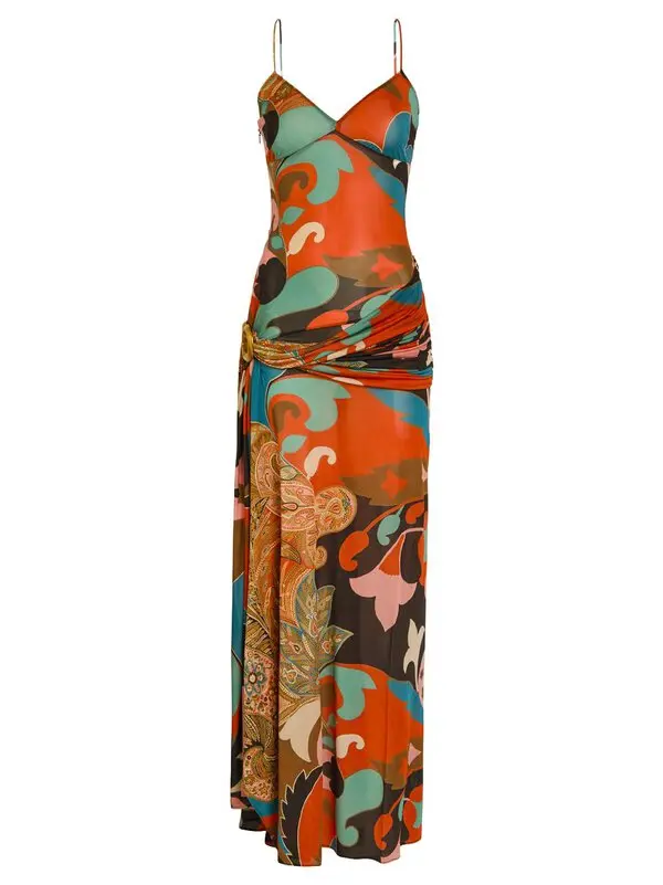 Etro Printed Mesh-jersey Maxi Dress - Multicoloured